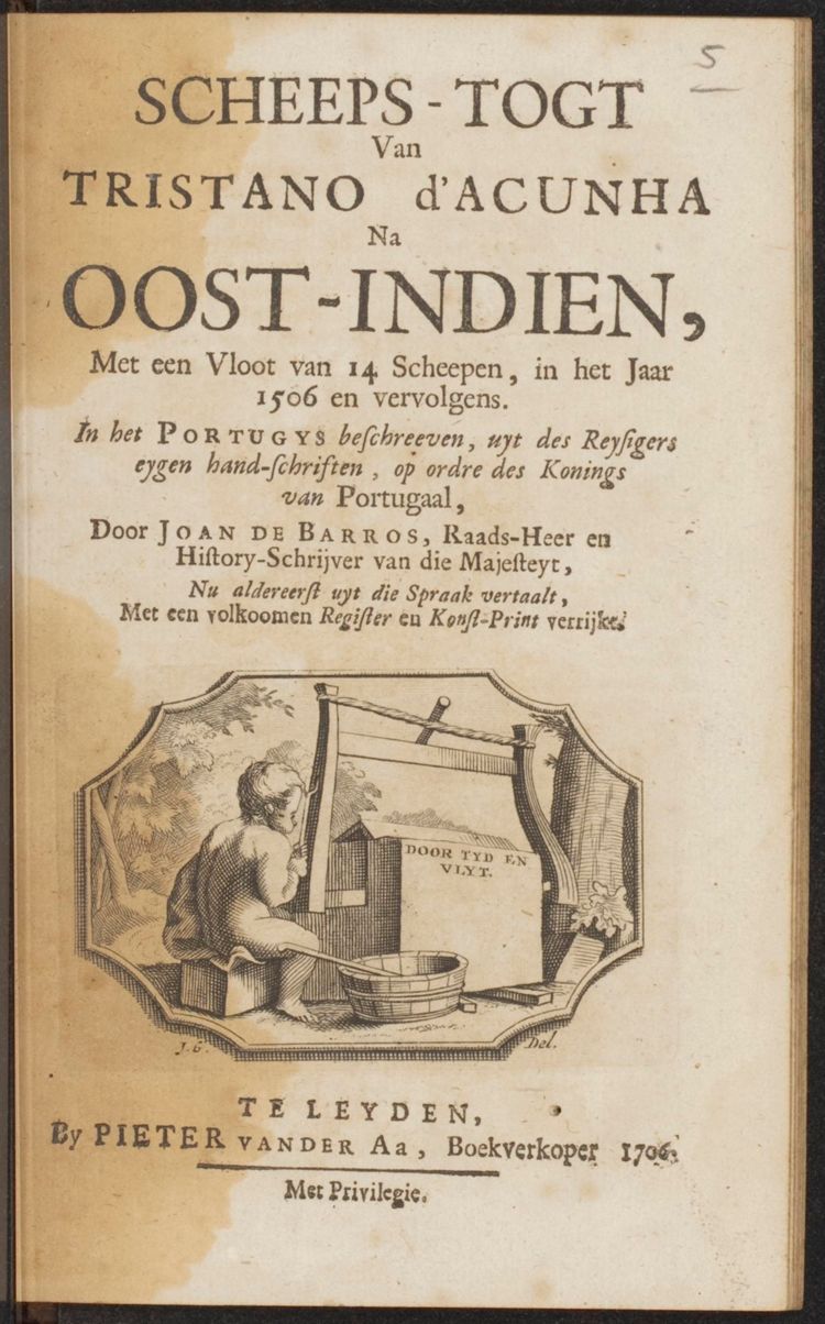 Scheeps-togt van Tristano d'Acunha na Oost-Indien, met een vloot van 14 ...
