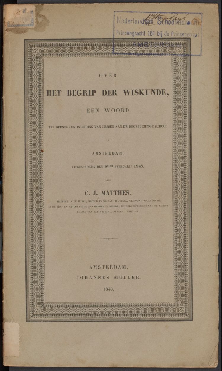 Over het begrip der wiskunde : een woord ter opening en inleiding van ...